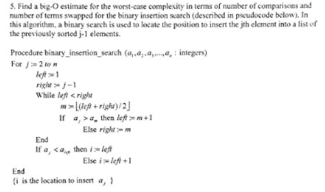 Solved S Find A Big O Estimate For The Worst Case Chegg