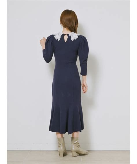 Snidel（スナイデル）の「エンブロイダリーカラーニットマーメイドワンピース（ワンピース）」 Wear