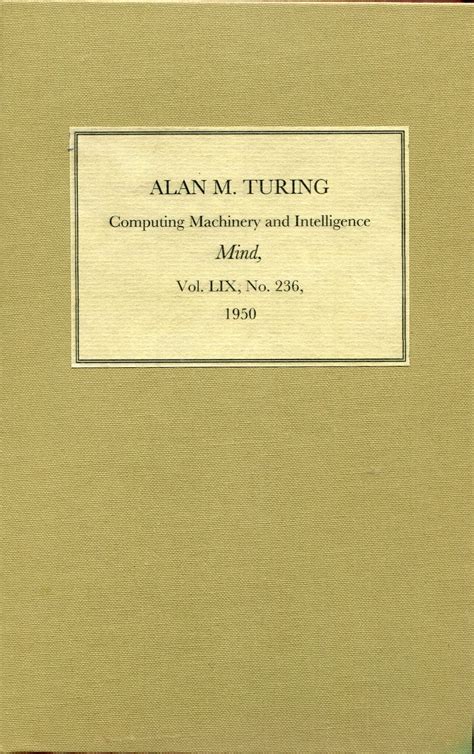 Alan Turing Computing Machinery And Intelligence 1950 Rudi