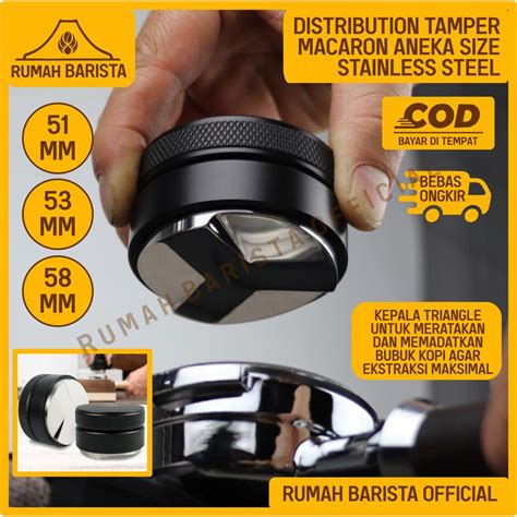 Jual Tamper Distribution 51MM 53MM 58MM Coffee Tamper Triangle Macaron