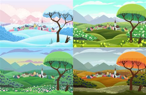 Las Estaciones Del Año Primavera Verano Otoño E Invierno