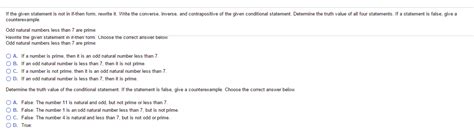 Solved If The Given Statement Is Not In If Then Form