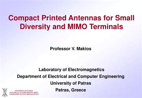 Ppt University Of Patras Electrical And Computer Eng Dept Laboratory Of Electromagnetics