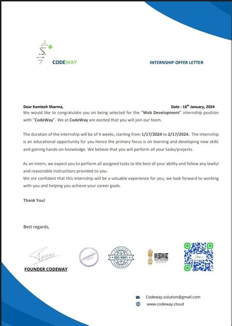 Codewaysolutions Internship Internshipoffer Webdevelopment Codeway