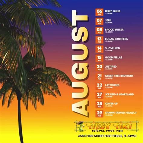 Menu At Tipsy Tiki Pub And Bar Fort Pierce