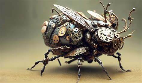 Premium Photo Steampunk Cyberpunk Insects Made From Old Gears