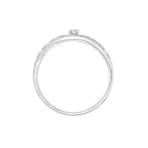 Diamond Two Row Stack Band In 10k White Gold