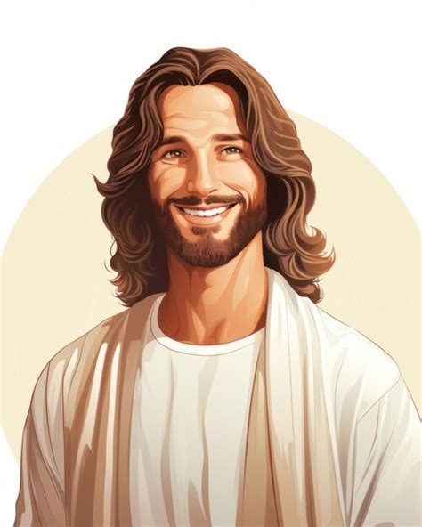 Premium Ai Image Jesus With Long Hair And A Smile