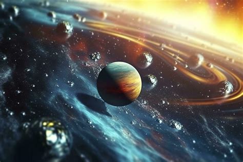 Our 3d Solar System With Planets In Orbits Path Ai Generative 29285137