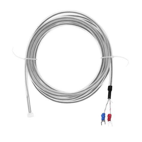 K Type Thermocouple Waterproof PTFE K Type Thermocouple 2 Wire Sensors 0 200 5m Cable Length