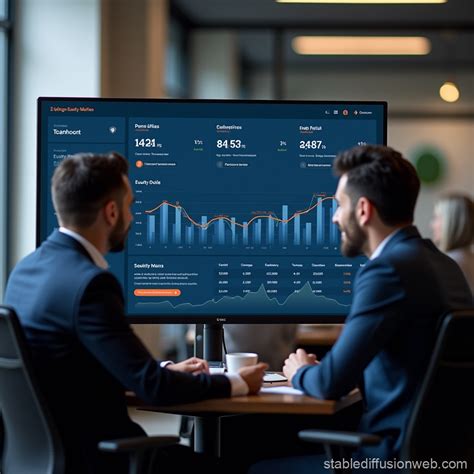 Bank Clerk And Client Reviewing Equity Dashboard Stable Diffusion Online