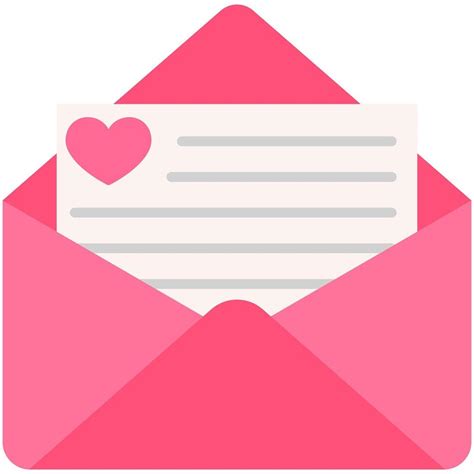 Pink Mail Envelope Flat Icon With Love Marker Isolated On White