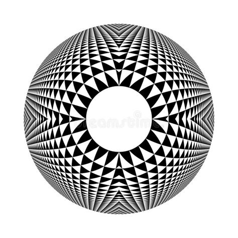 Abstract Decorative Geometric Circle Spherical Black And White Pattern