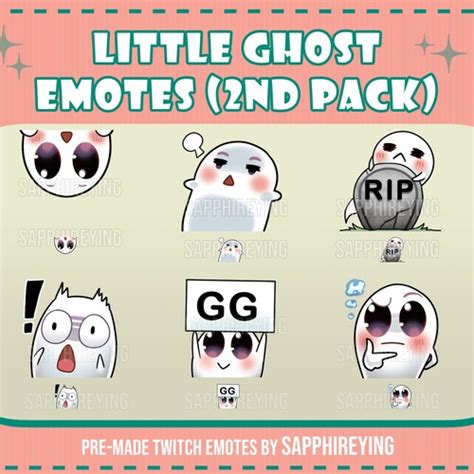 Twitch Emote Cute Ghost Mega Pack Emotes Emotes Ready Etsy