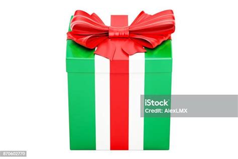 나이지리아 휴일 개념의 국기와 함께 선물 상자 흰색 배경에 고립 된 3 차원 렌더링 3차원 형태에 대한 스톡 사진 및 기타 이미지 3차원 형태 개념 개념과 주제