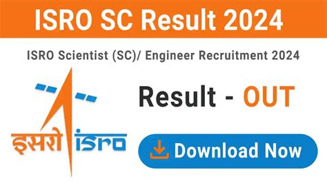 Isro Sc Result 2024 Cut Off Download Scientist Engineer