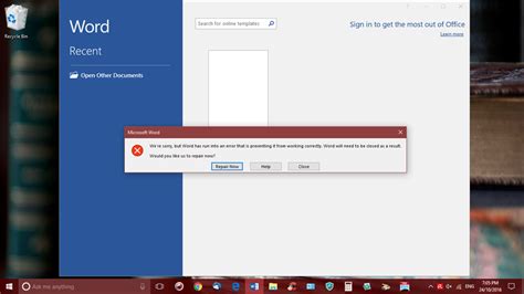 Word Has Run Into An Error Microsoft Community