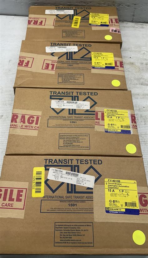 Lot Of 4 Square D Circuit Breakers