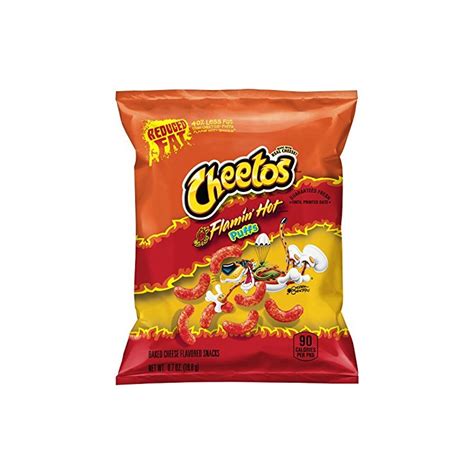 Cheetos Puffs Reduced Fat Flamin Cheese Flavored Snacks 72 Count