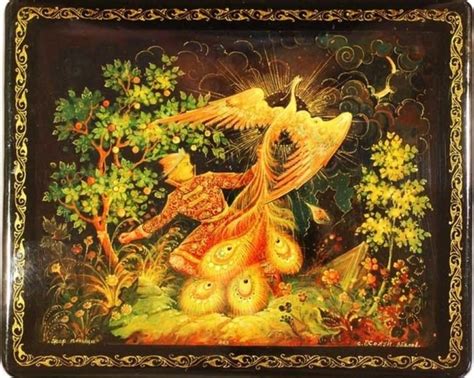 Белов Владимир Андреевич шкатулка Жар птица Период создания 1960 е гг Лаковая миниатюрная