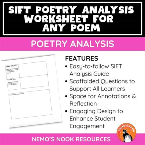 Poetry Analysis Using The Sift Strategy By Nemos Nook Tpt
