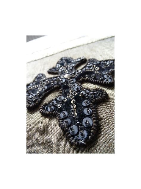 Broderies Anciennes Xixème Séquins Et Perles