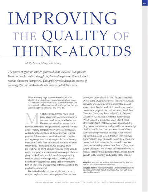 PDF Improving The Quality Of Think Alouds