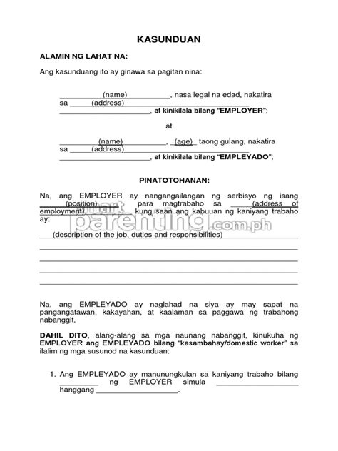 Kasunduan Sa Pagpapautang Format Kasunduan Sa Pagpapa