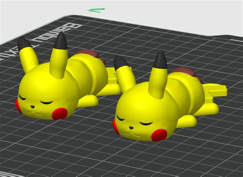 3d File Sleeping Pikachu Flexi Keychain Included 😴 ・design To