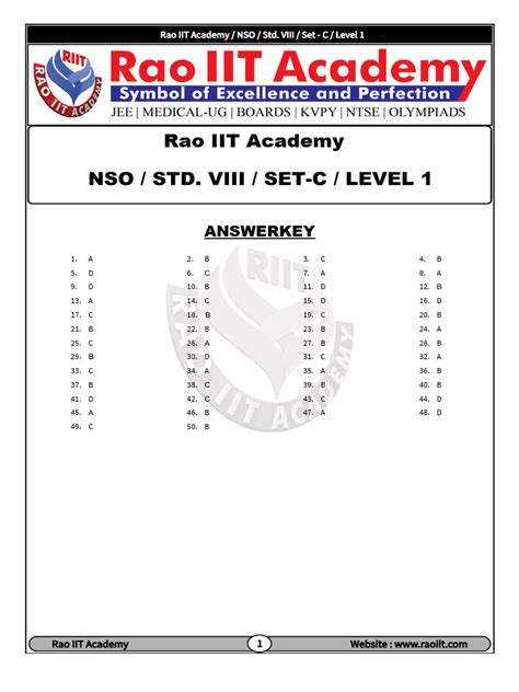 Nso 8th Set C Answer Key Pdf