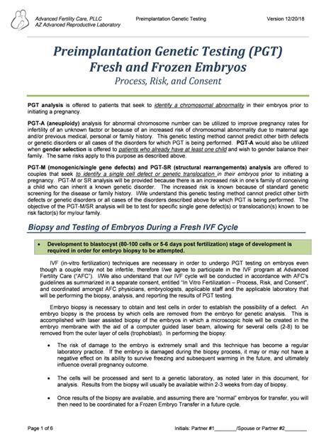 Fillable Online Pgd And Pgs Embryo Biopsy The Full Solution For