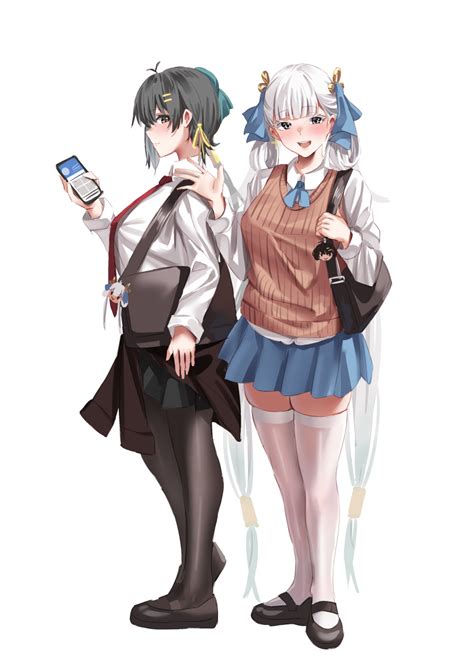 Safebooru 2girls Hair Ornament Absurdly Long Hair Absurdres