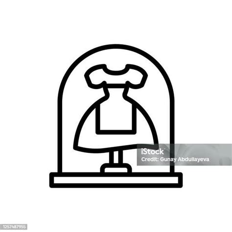 禮服 博物館圖示簡單的行 概述歷史事物圖示的向量元素為 Ui 和 Ux 網站或移動應用程式向量圖形及更多人造物件圖片 人造物件 全身裙