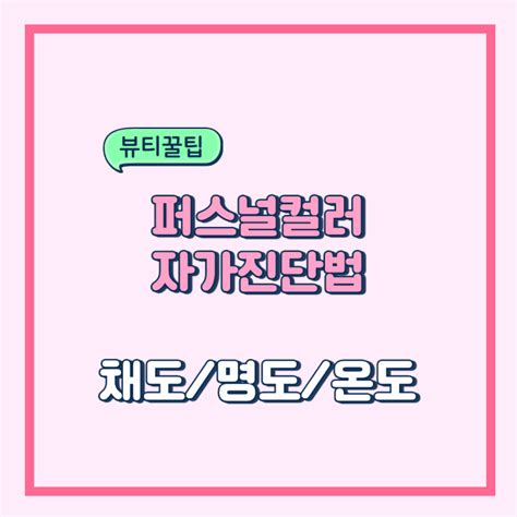 퍼스널컬러 자가 진단 채도 명도 온도 네이버 블로그