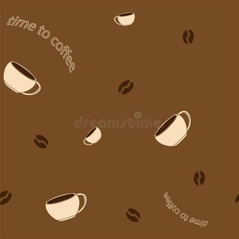 Seamless Pattern Coffee Cup Grain Coffee Vector Eps10 Stock Vector