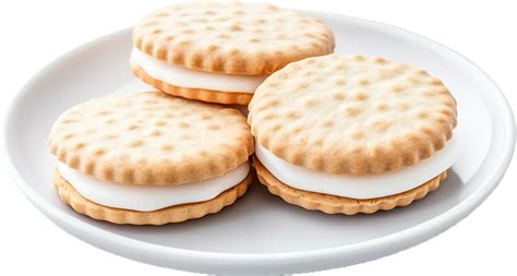 AI Generated White Biscuits Png PNG
