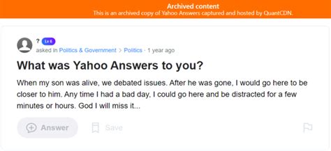 From Quantcdns Archive Of Yahoo Answers Sad If True Which It Likely