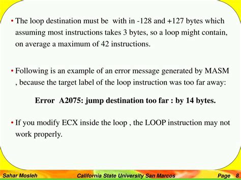 Ppt Jmp And Loops Memory Operand Move Instruction Array Data Related