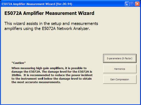 VBA Sample Program ENA Amplifier Measurement Wizard VBA Keysight