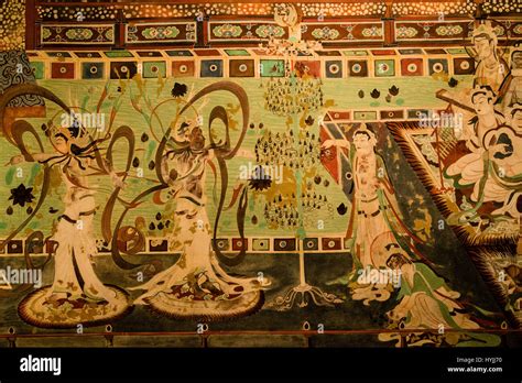 Replica Of The Dunhuang Murals Stock Photo Alamy