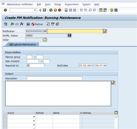Lbk1 Logbook Menu Bar Sap Pm Sap Community