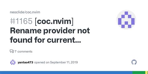 Coc Nvim Rename Provider Not Found For Current Document Issue 1165