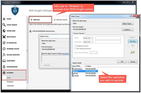 Server Security Users Exclusion