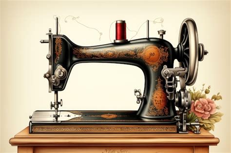 Premium Photo Vintage Sewing Machine Generative Ai