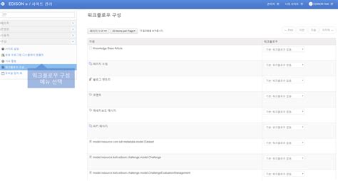 워크플로우 설정 Edison Platform For Documentation