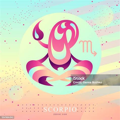 점성술 전갈 자리 조디악 기호와 현대 마술 마술 카드 전갈 로고 디자인 갈고리 발톱에 대한 스톡 벡터 아트 및 기타 이미지