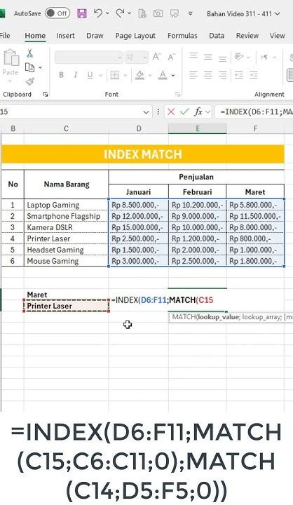 Trik Excel Fungsi Index Match Exceltips Excelindonesia Exceltricks