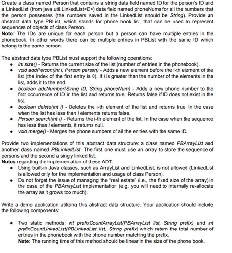 Create A Class Named Person That Contains A String