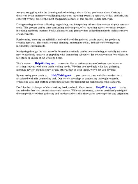 Data Gathering Thesis Example Pdf Methodology Critical Thinking