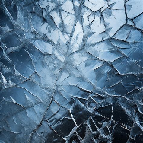 A Broken Glass Window With A Reflection Of The Sky In It Premium Ai